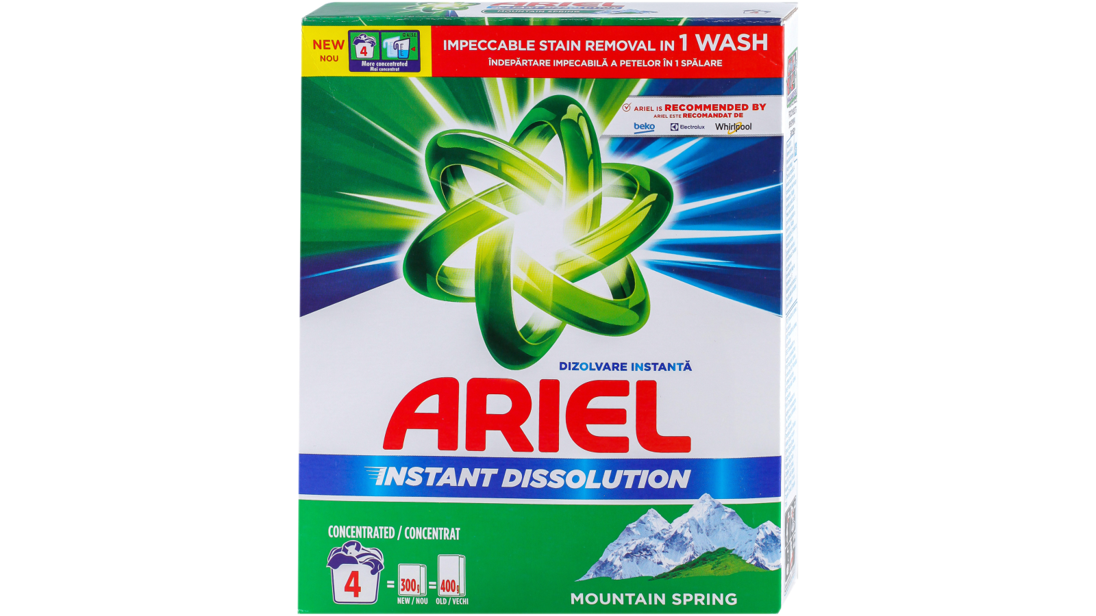 ARIEL mountain spring 4 pranja (300g) - Cenoteka