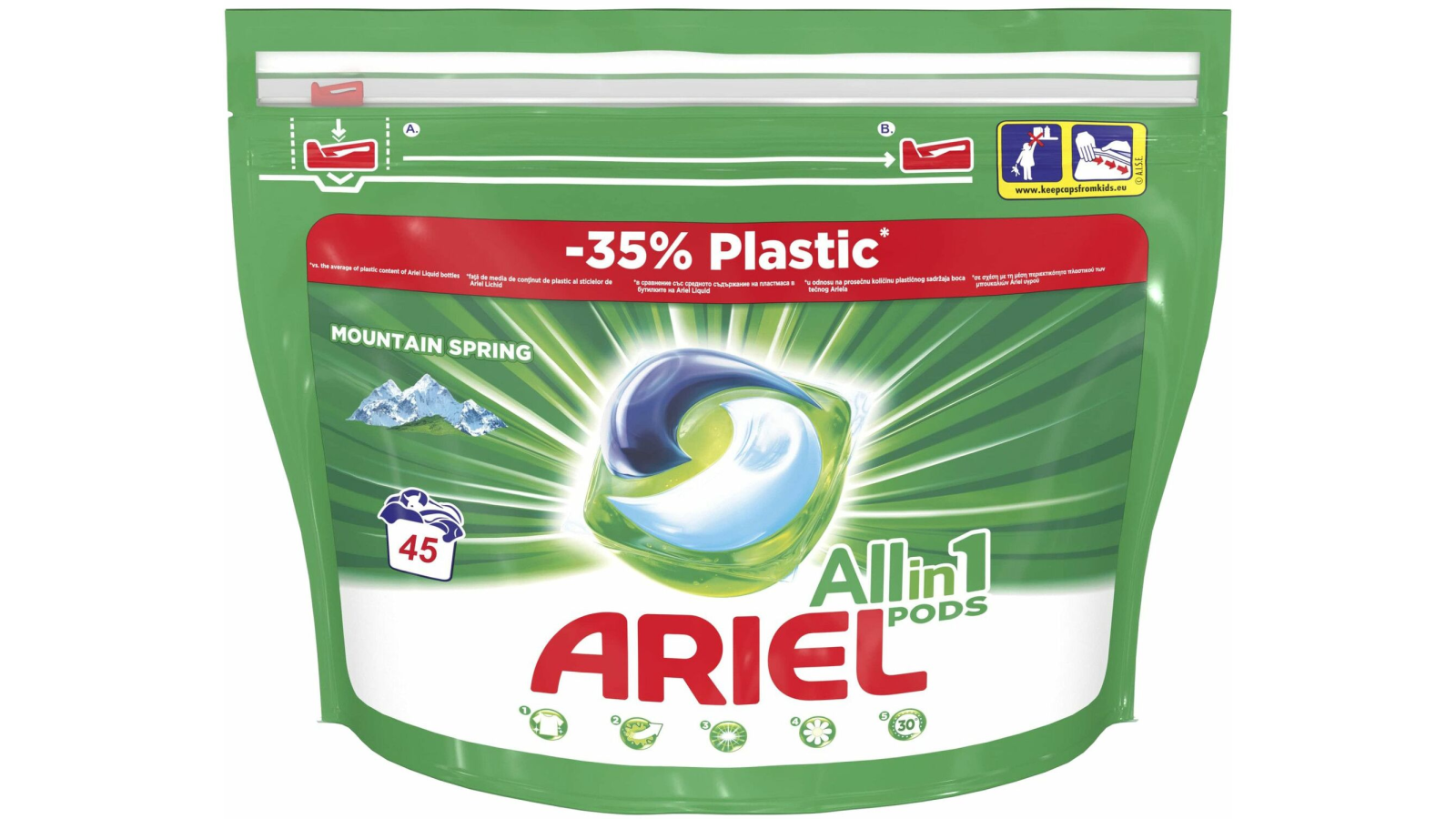 ARIEL PODS Mountain spring kapsule za veš 45kom - Cenoteka