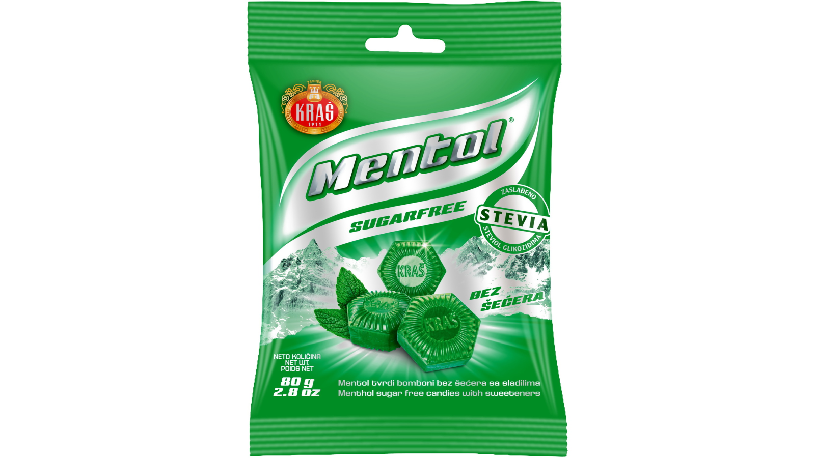 Bombone KRAŠ mentol bez šećera 80g - Cenoteka
