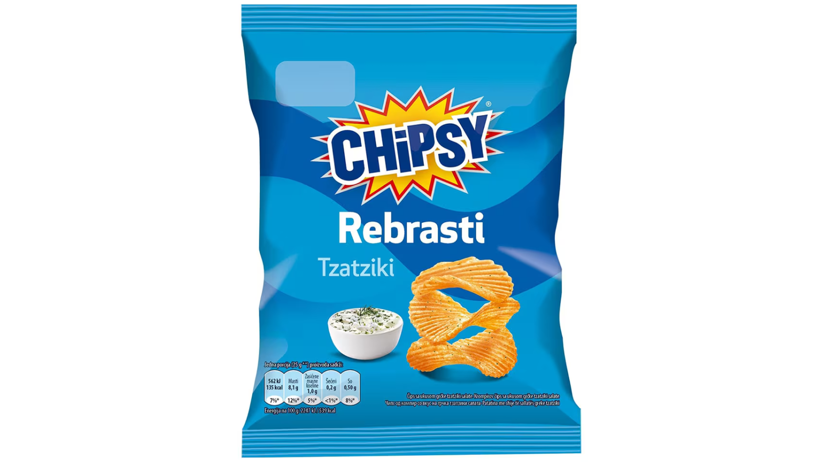 Čips CHIPSY rebrasti Tzatziki 25g - Cenoteka