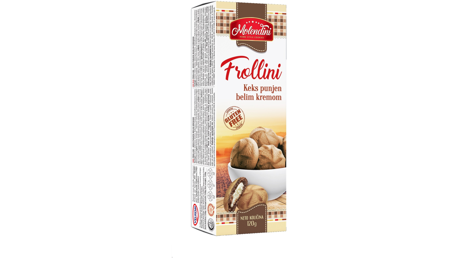 FROLLINI keks sa belim kremom bez glutena 120g - Cenoteka
