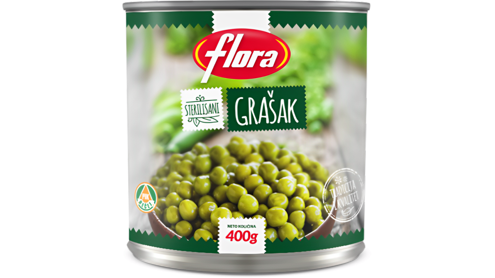 Grašak FLORA sterilisani 400g - Cenoteka