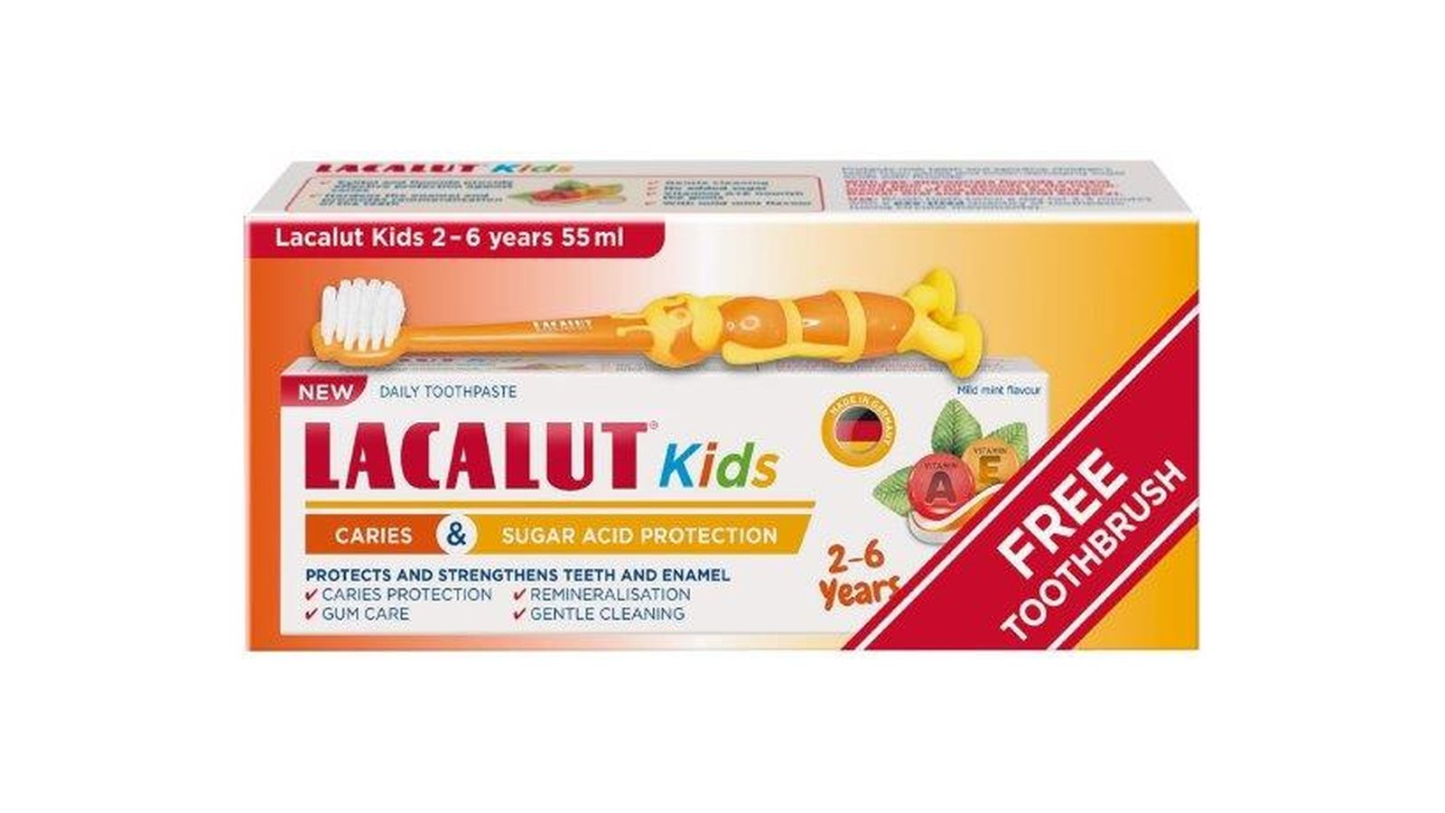 LACALUT Kids dečija pasta za zube 2-6god 55ml + četkica gratis - Cenoteka