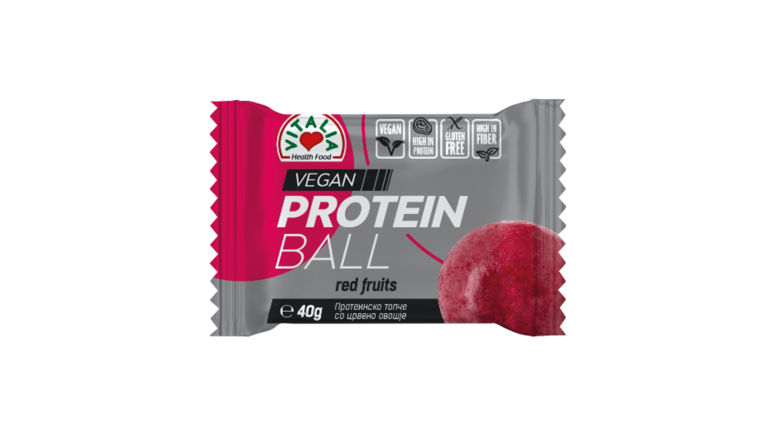VITALIA proteinska loptica crveno voće 40g - Cenoteka