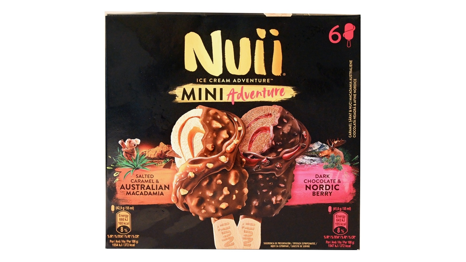 Sladoled NUII slana karamela čokolada multipack 6x55ml - Cenoteka