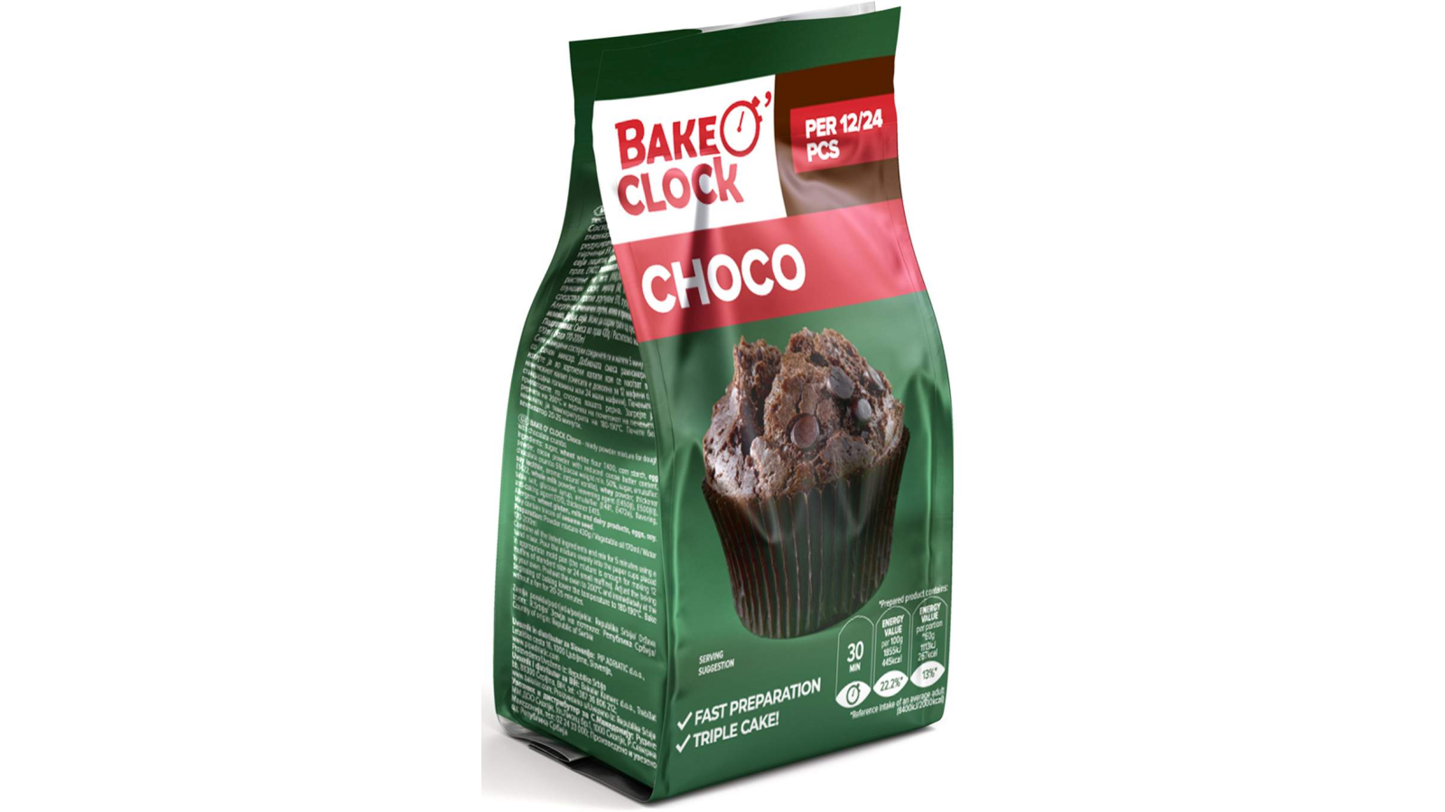 Smesa za kolače BAKE O'CLOCK choco 430g - Cenoteka