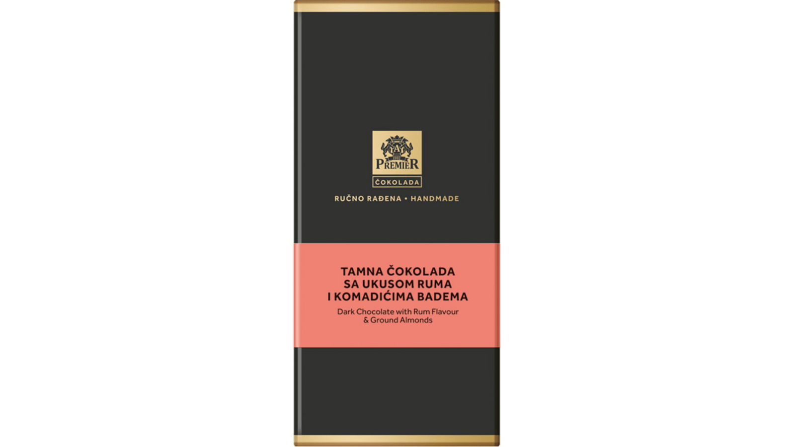 Tamna čokolada PREMIER rum i badem 100g - Cenoteka