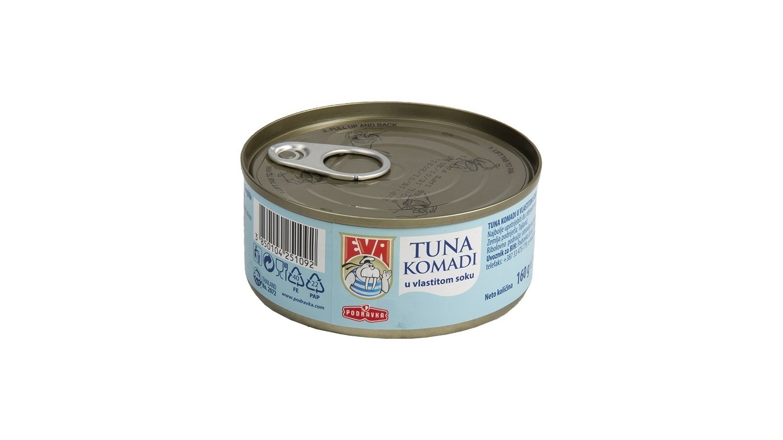 Tunjevina EVA komadi u sopstvenom soku 160g - Cene i Akcije