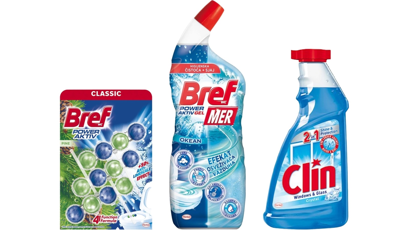 BREF WC osveživač 3x50g + MERIX Clin 500ml + BREF Mer 700ml - Cenoteka