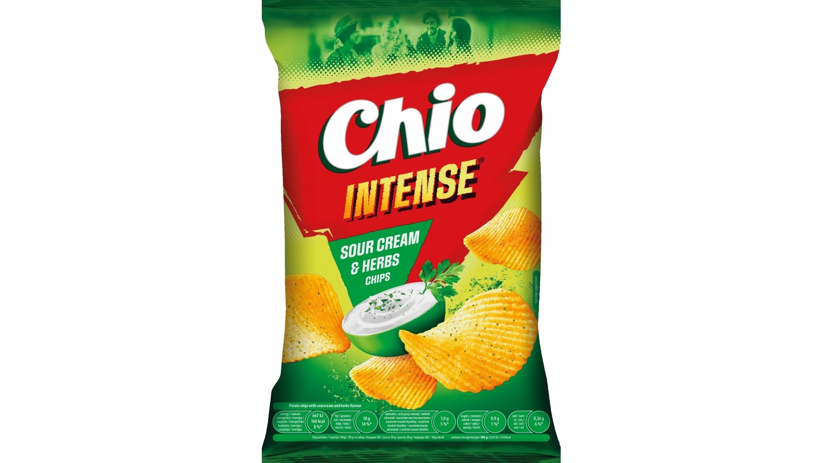CHIO čips intense sour cream & herbs 120g - Cenoteka