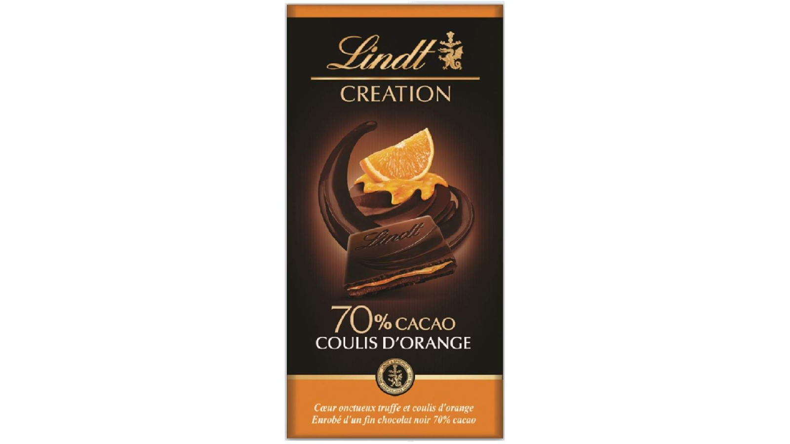Crna čokolada LINDT creation dark orange 70% 150g - Cenoteka