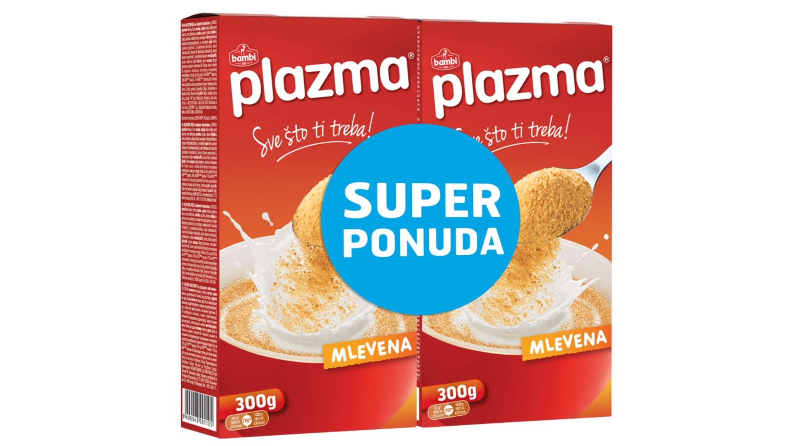 Keks Bambi PLAZMA mleveni 2x300g - Cenoteka