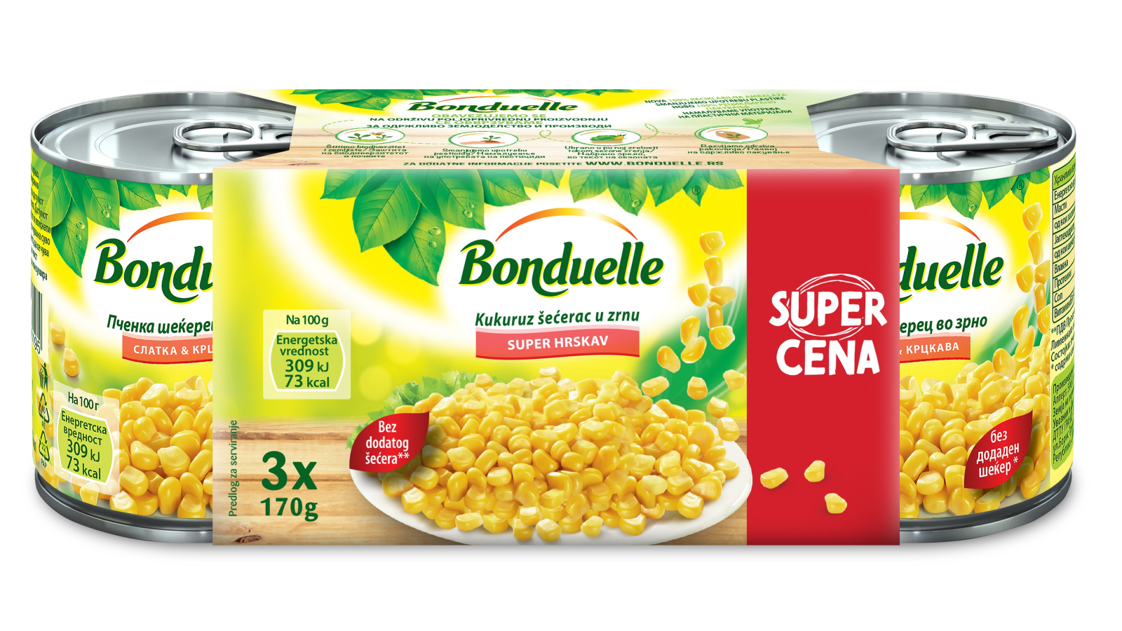 Kukuruz BONDUELLE 3x170g - Cenoteka