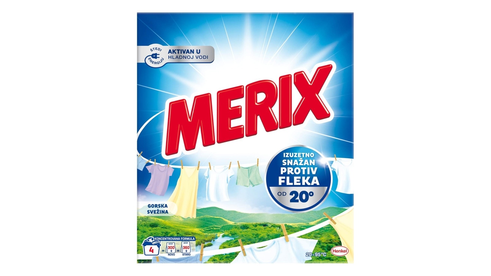 MERIX mountain fresh deterdžent za veš 4 pranja (360g) - Cenoteka