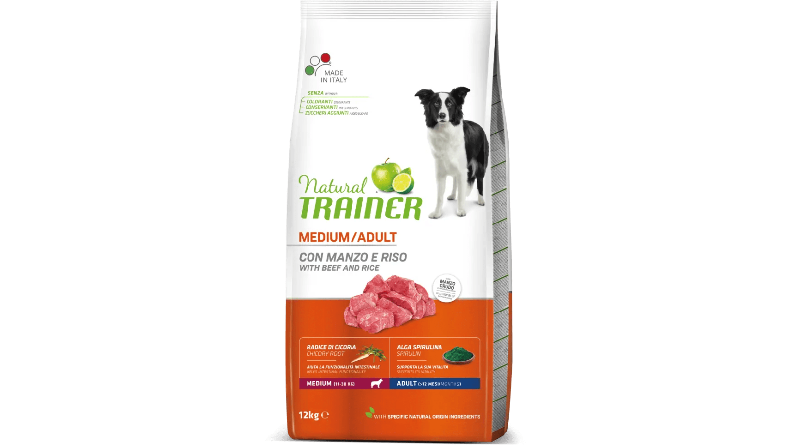 NATURAL TRAINER medium adult hrana za pse govedina pirinač 12kg - Cenoteka