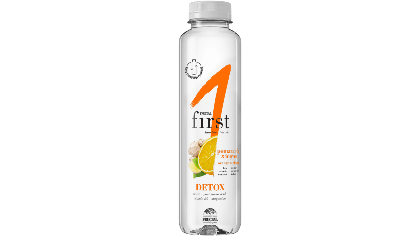 FRUCTAL detox pomorandža đumbir voda sa ukusom 500ml - Cenoteka