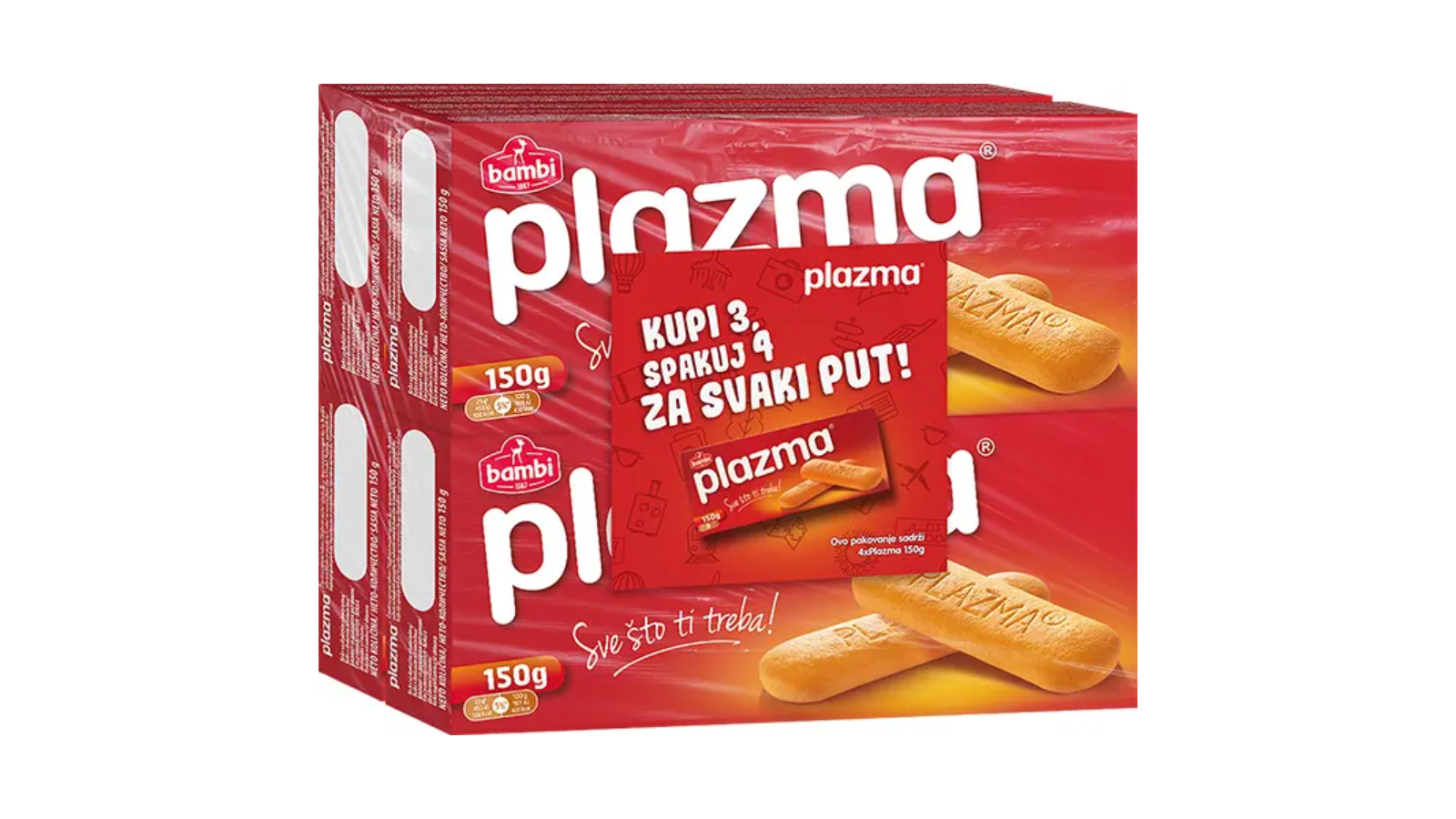 PLAZMA keks XXL 150g 3+1 gratis - Cenoteka