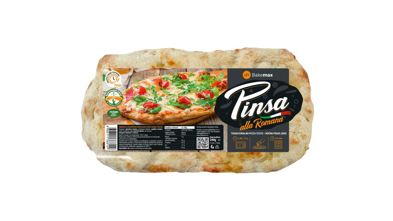 Podloga za pizzu BAKEMAX Pinsa Romana 240g - Cenoteka