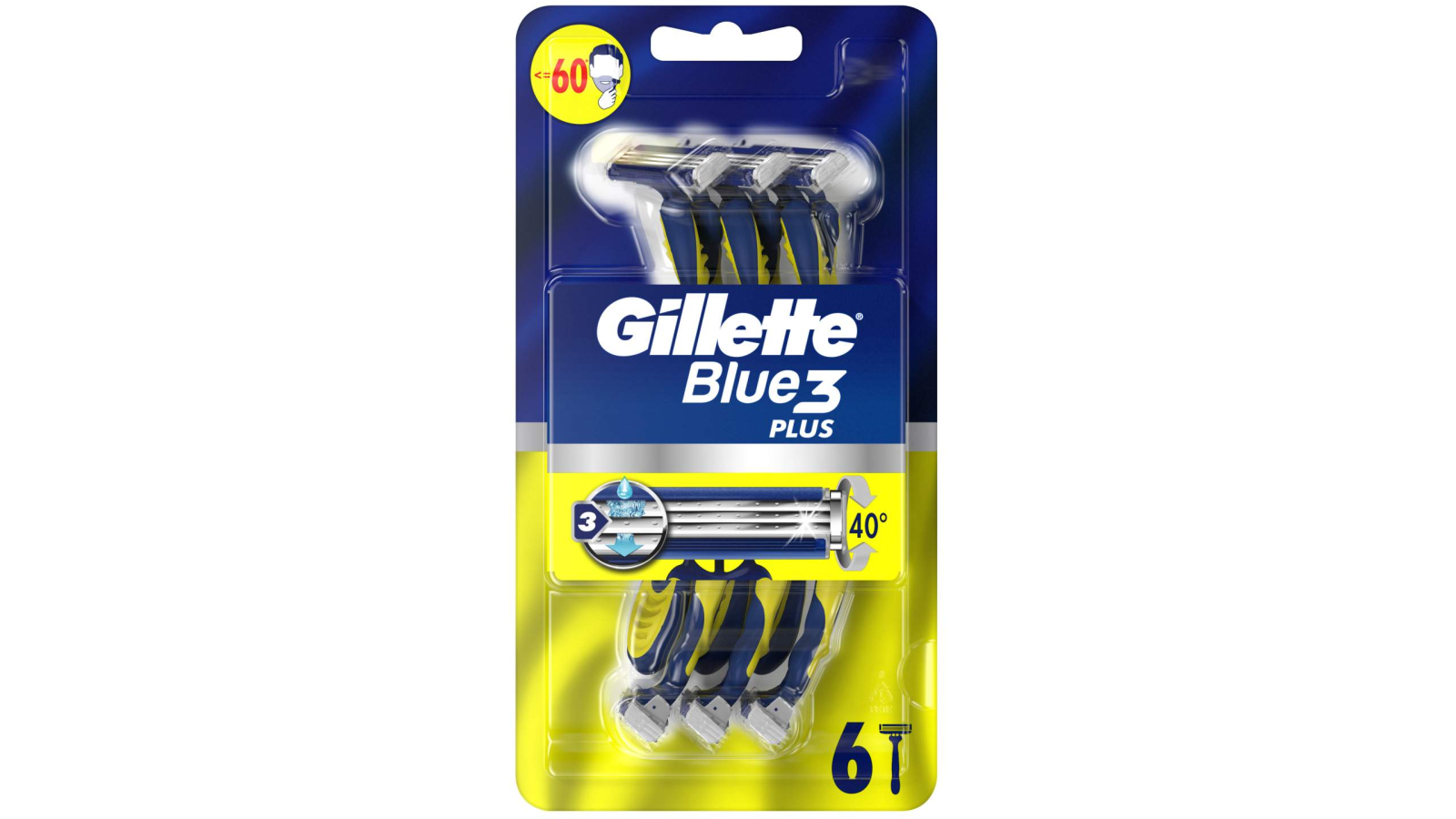 Brijač GILLETTE blue3 plus yellow 6kom - Cenoteka