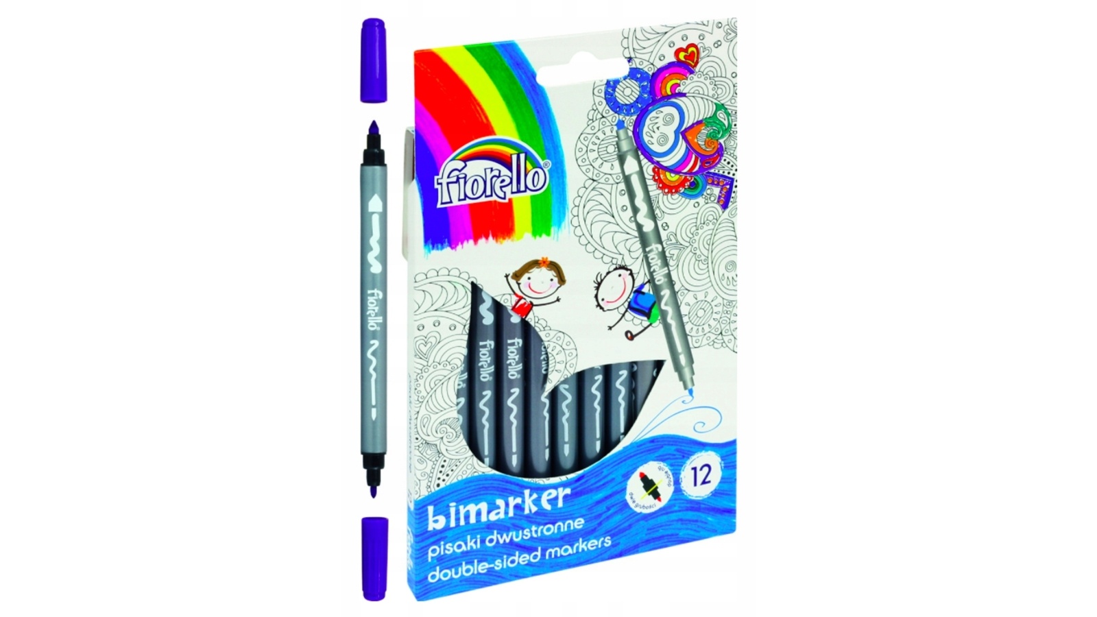 Dvostrani flomasteri FIORELLO dve debljine 12kom - Cenoteka