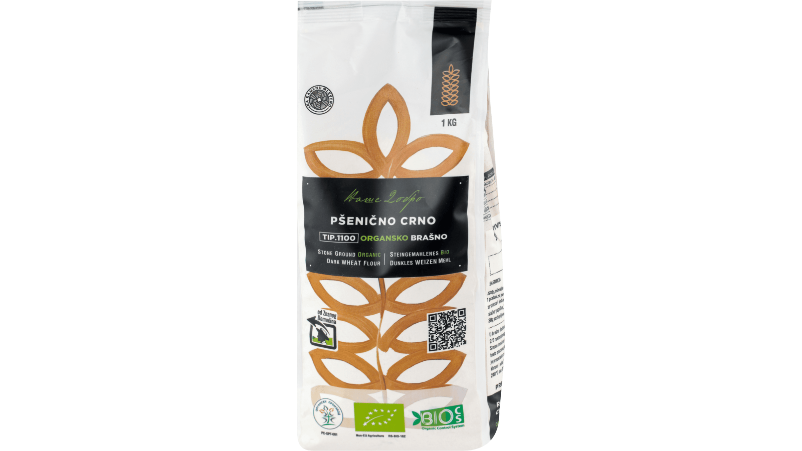 Brašno NAŠE DOBRO organsko pšenično crno T1100 1kg - Cenoteka