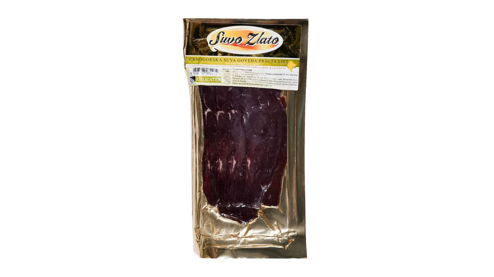 SUVO ZLATO crnogorska goveđa pršuta slajs 100g - Cenoteka