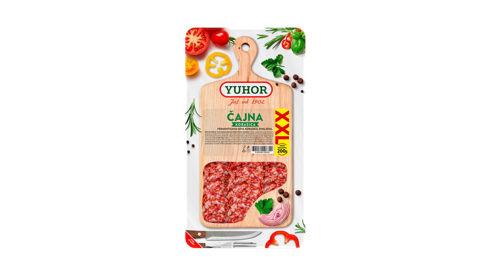 Yuhor čajna kobasica slajs XXL 200g - Cenoteka