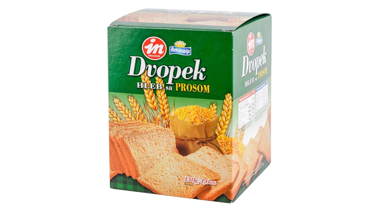 ALEKSANDRIJA In bezglutenski dvopek sa prosom 130g - Cenoteka