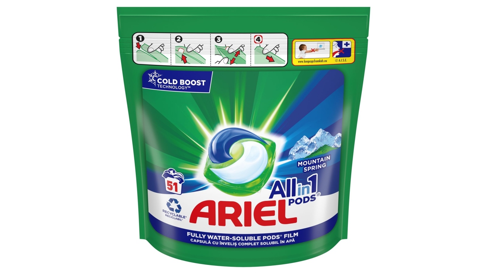 ARIEL PODS Mountain spring kapsule za veš 51kom - Cene i Akcije