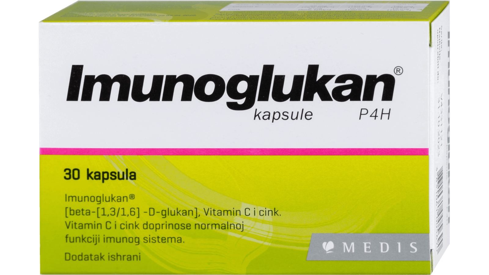 MEDIS imunoglukan P4H kapsule 30kom - Cenoteka