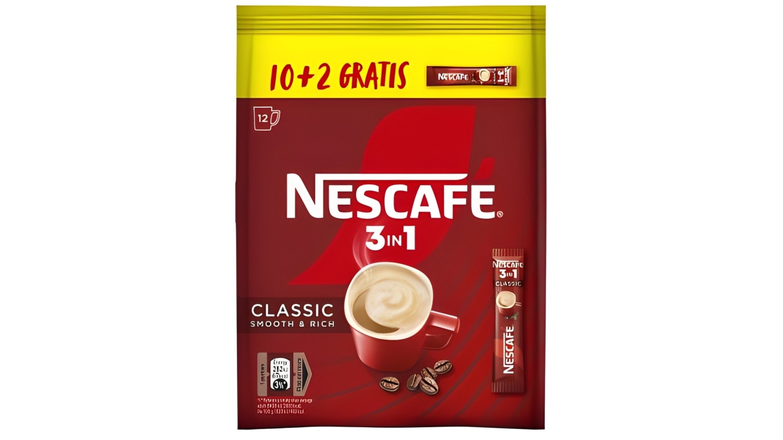 Instant kafa NESCAFE 3in1 classic 15,5g 10+2 gratis - Cenoteka