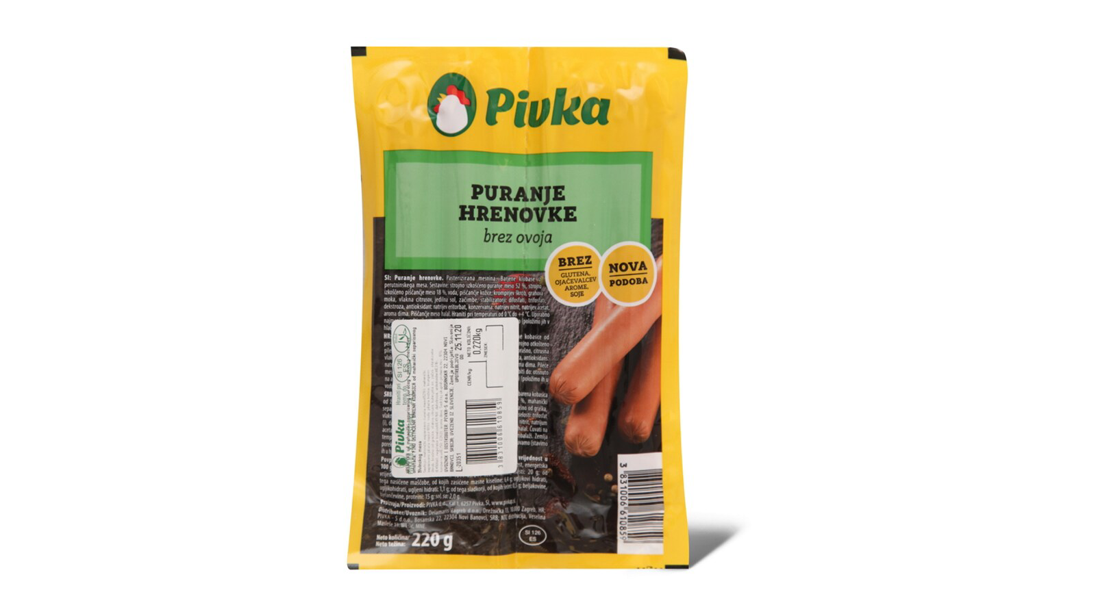 Viršle PIVKA ćureće hrenovke 220g - Cenoteka