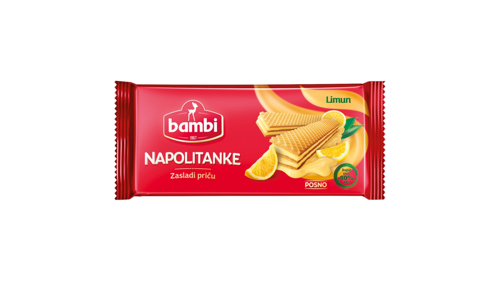 Napolitanka BAMBI limun 185g - Cenoteka