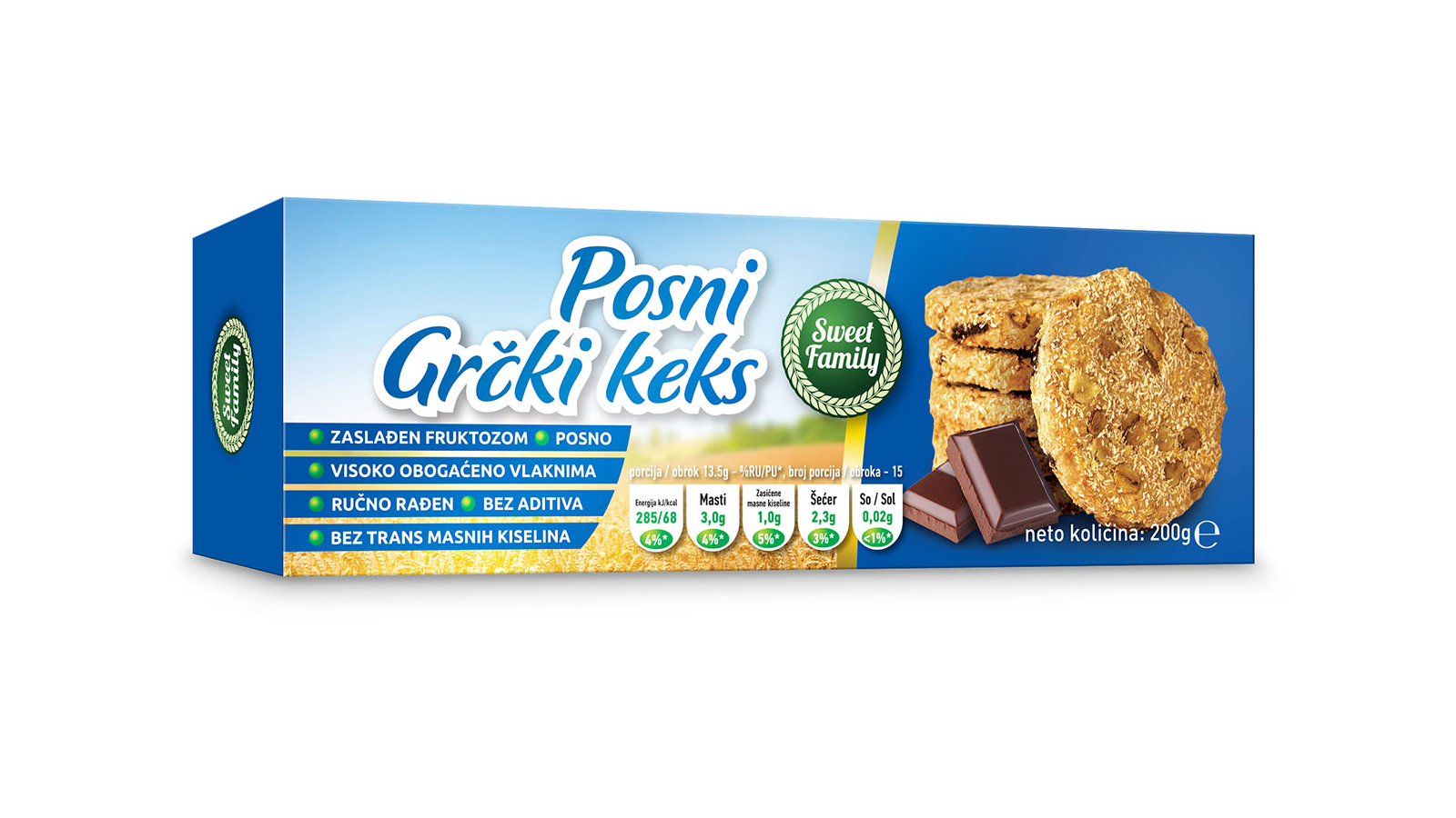 Posni grčki keks SWEET FAMILY 200g - Cenoteka