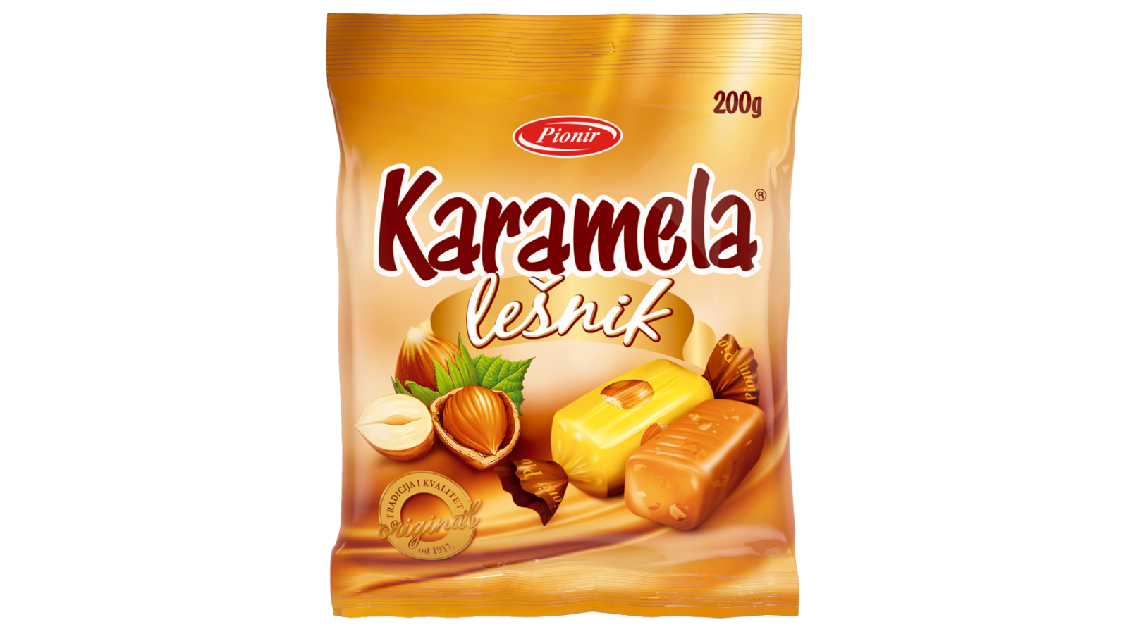 Bombone PIONIR karamela lešnik 200g - Cenoteka