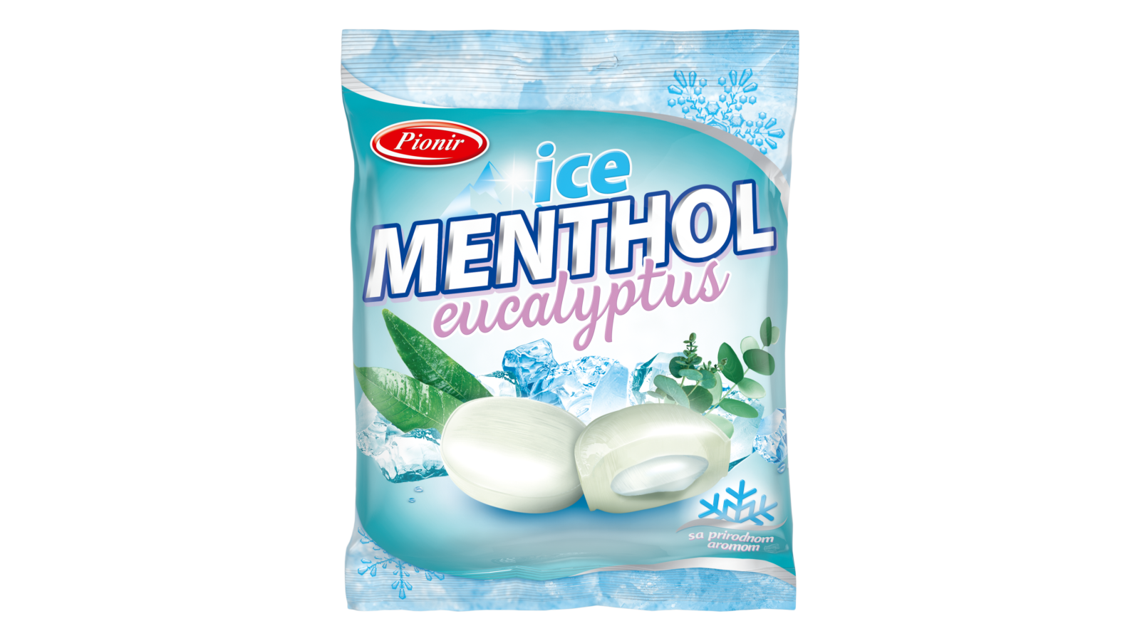 Bombone PIONIR Menthol ice eucalyptus 100g - Cenoteka