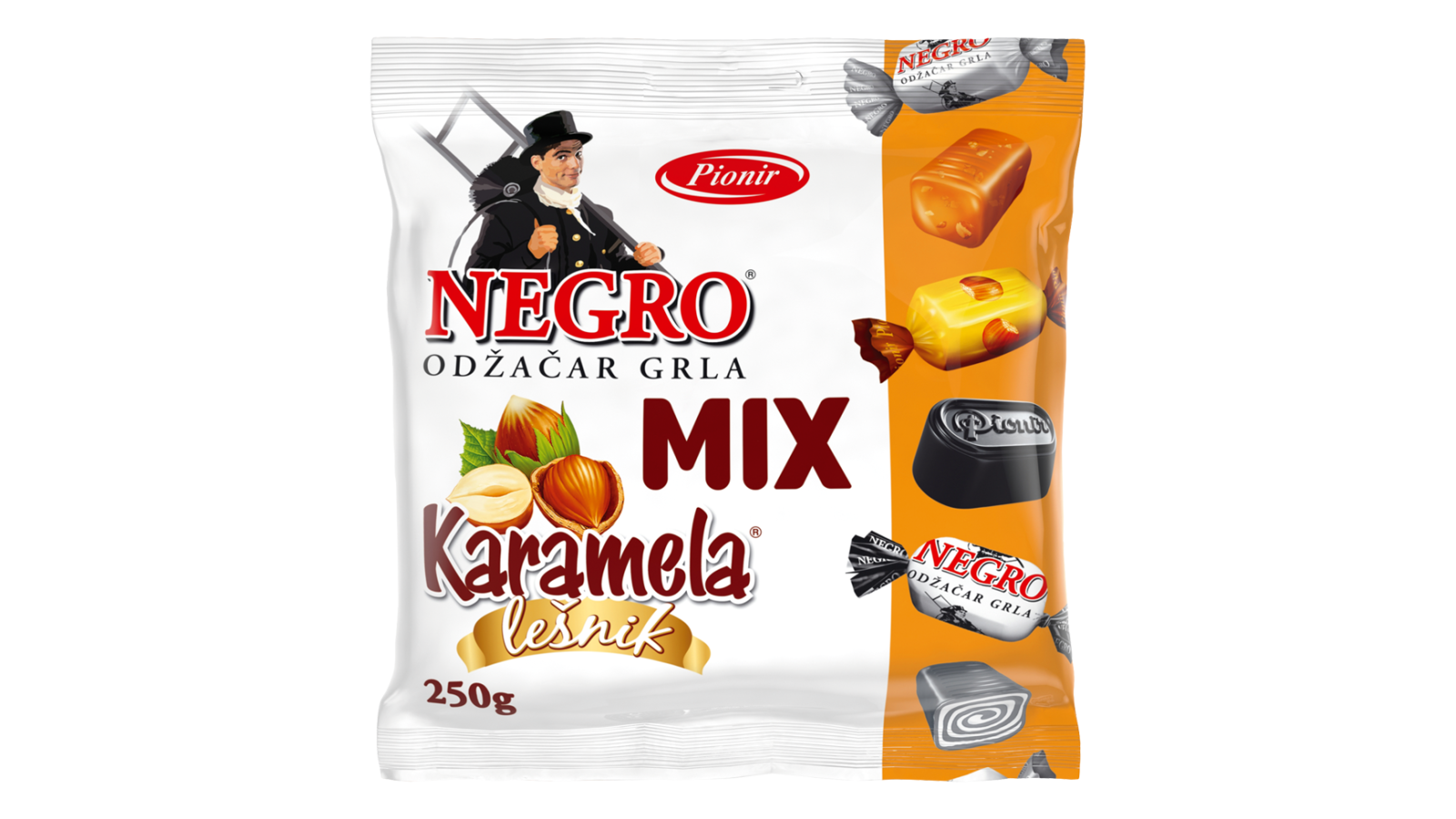 Bombone PIONIR Negro + karamele mix 250g - Cene i Akcije