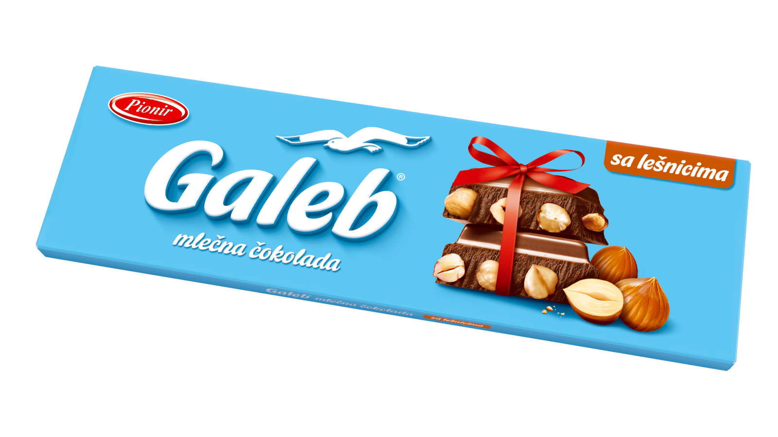 Čokolada PIONIR Galeb mlečna sa lešnicima 250g - Cenoteka