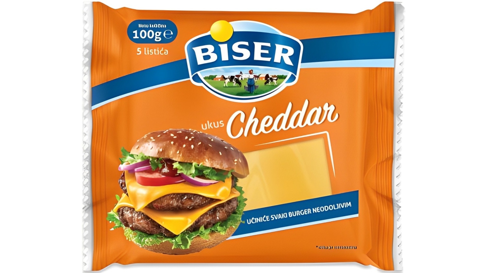 Lisnati sir BISER Cheddar 100g - Cenoteka