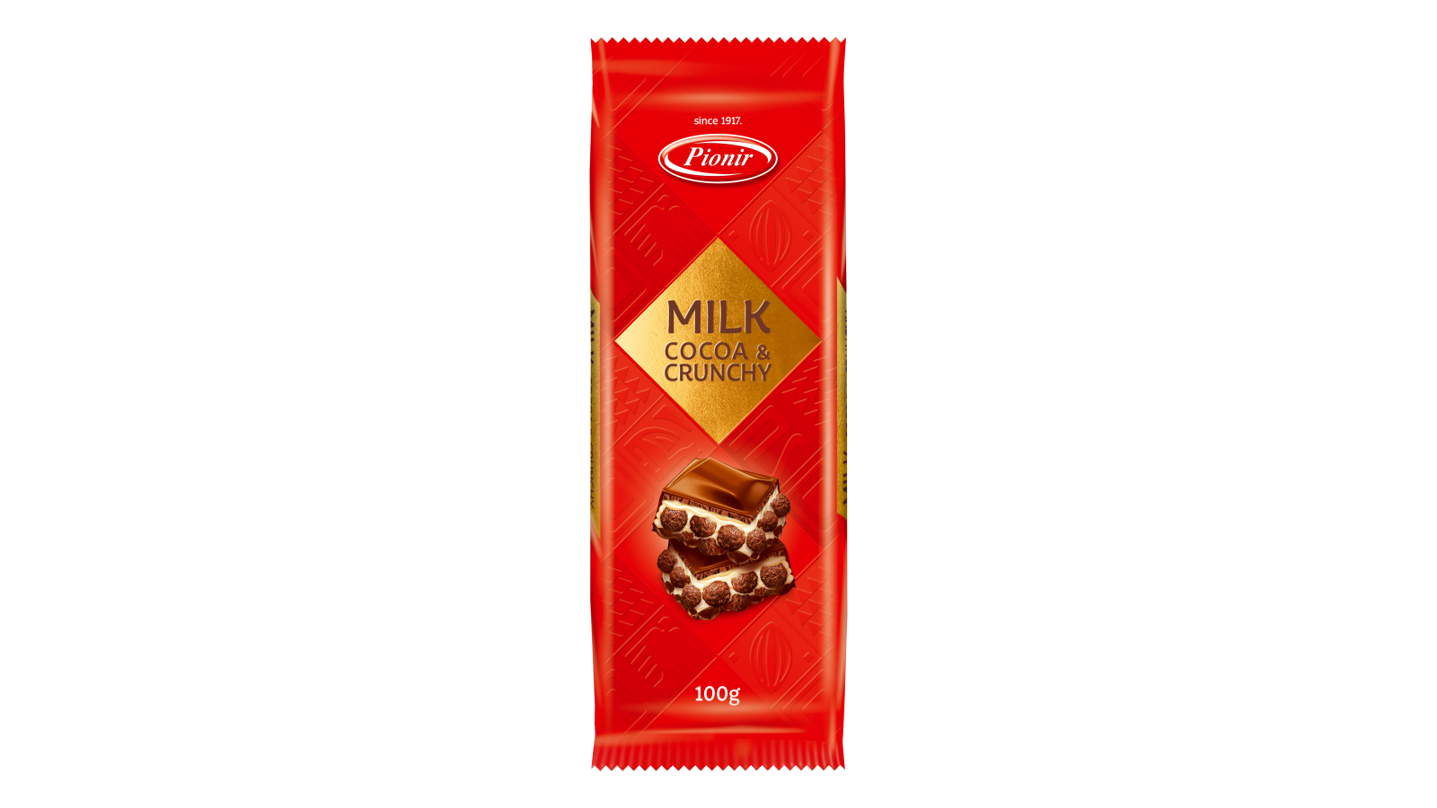 Mlečna čokolada PIONIR Milk cocoa & crunchy 100g - Cene i Akcije