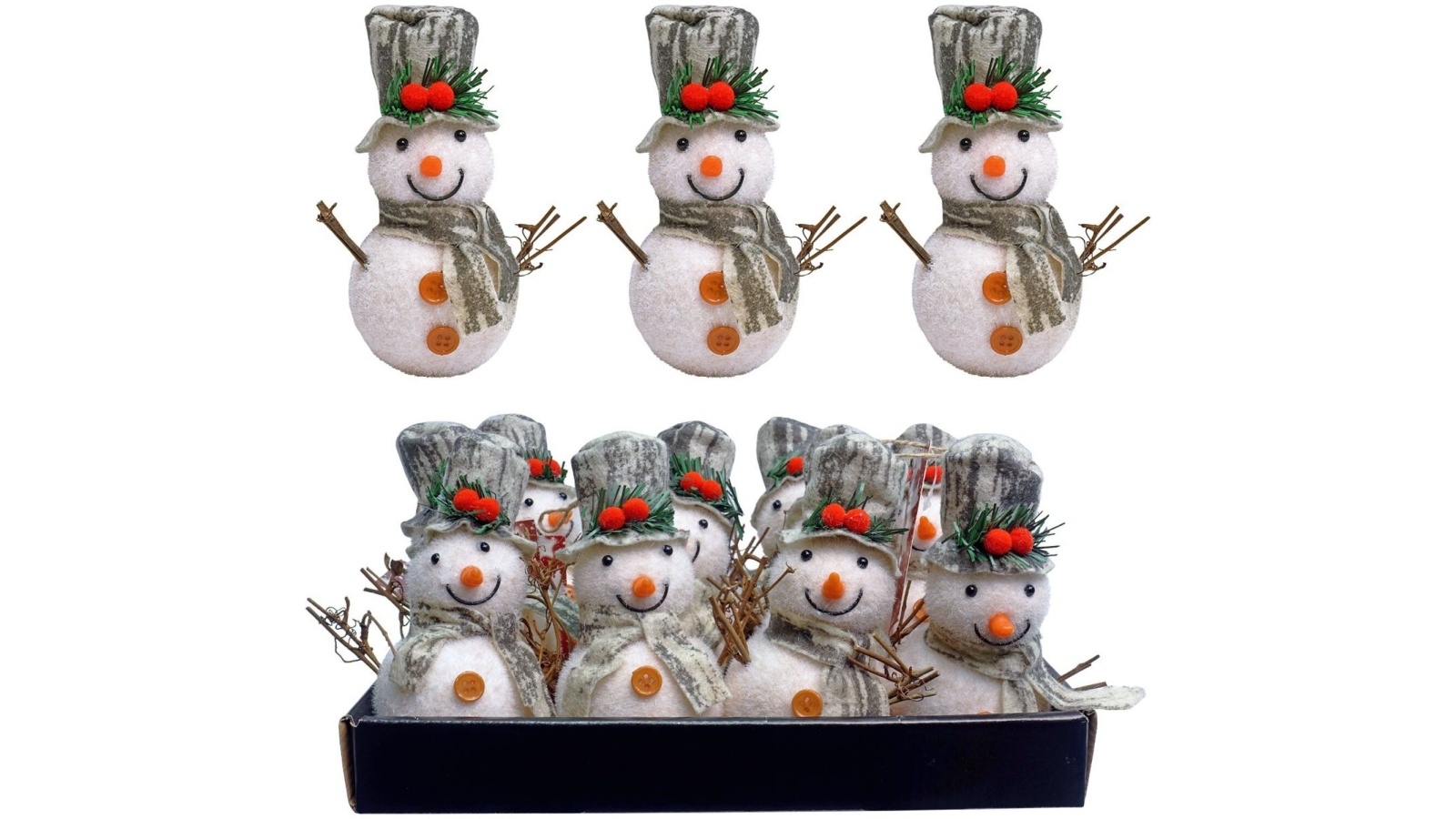 Novogodišnji ukras Sneško Belić 14cm Denis 40-728000 12kom - Cenoteka