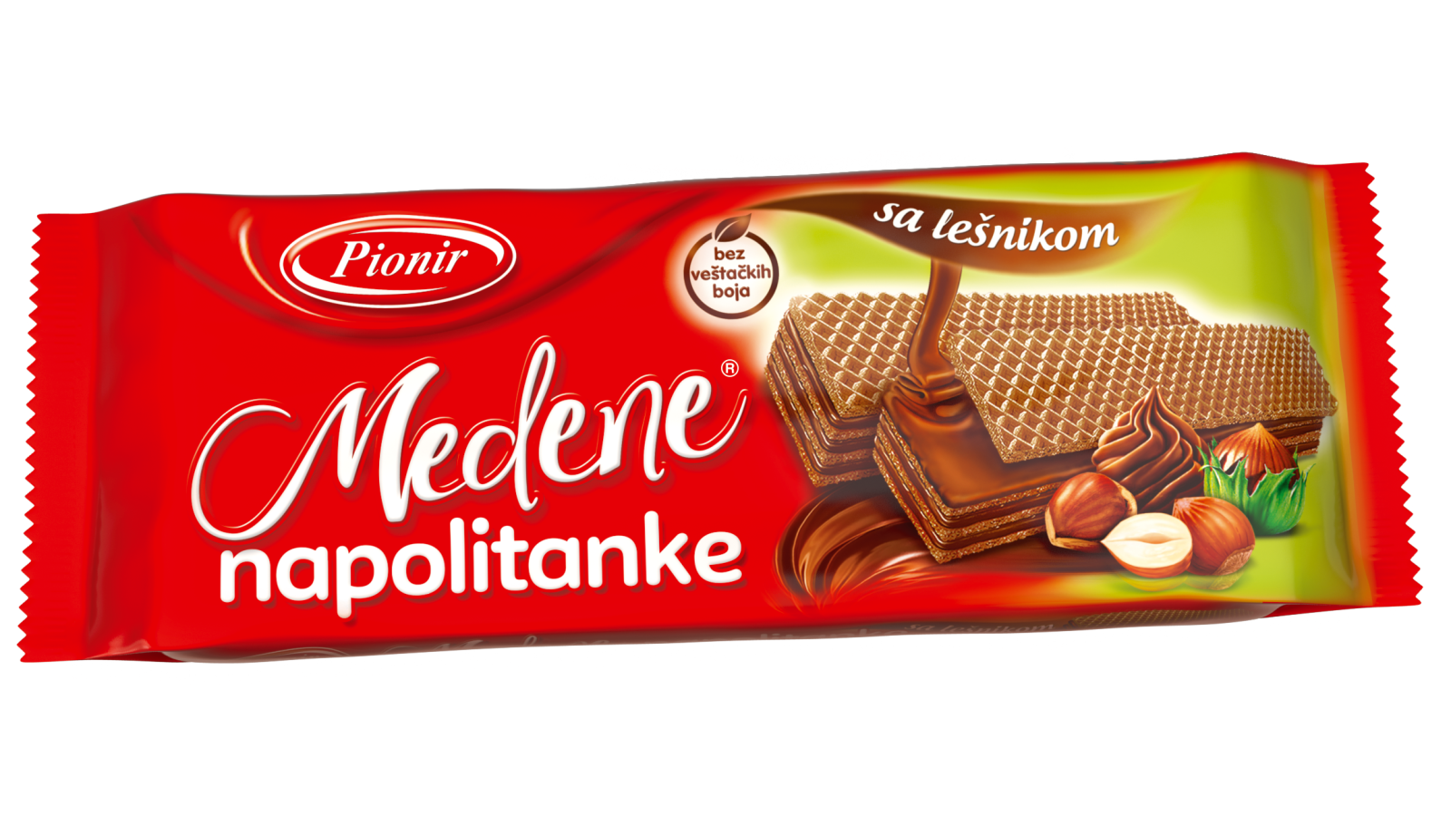 PIONIR Medene napolitanke sa lešnikom 160g - Cenoteka