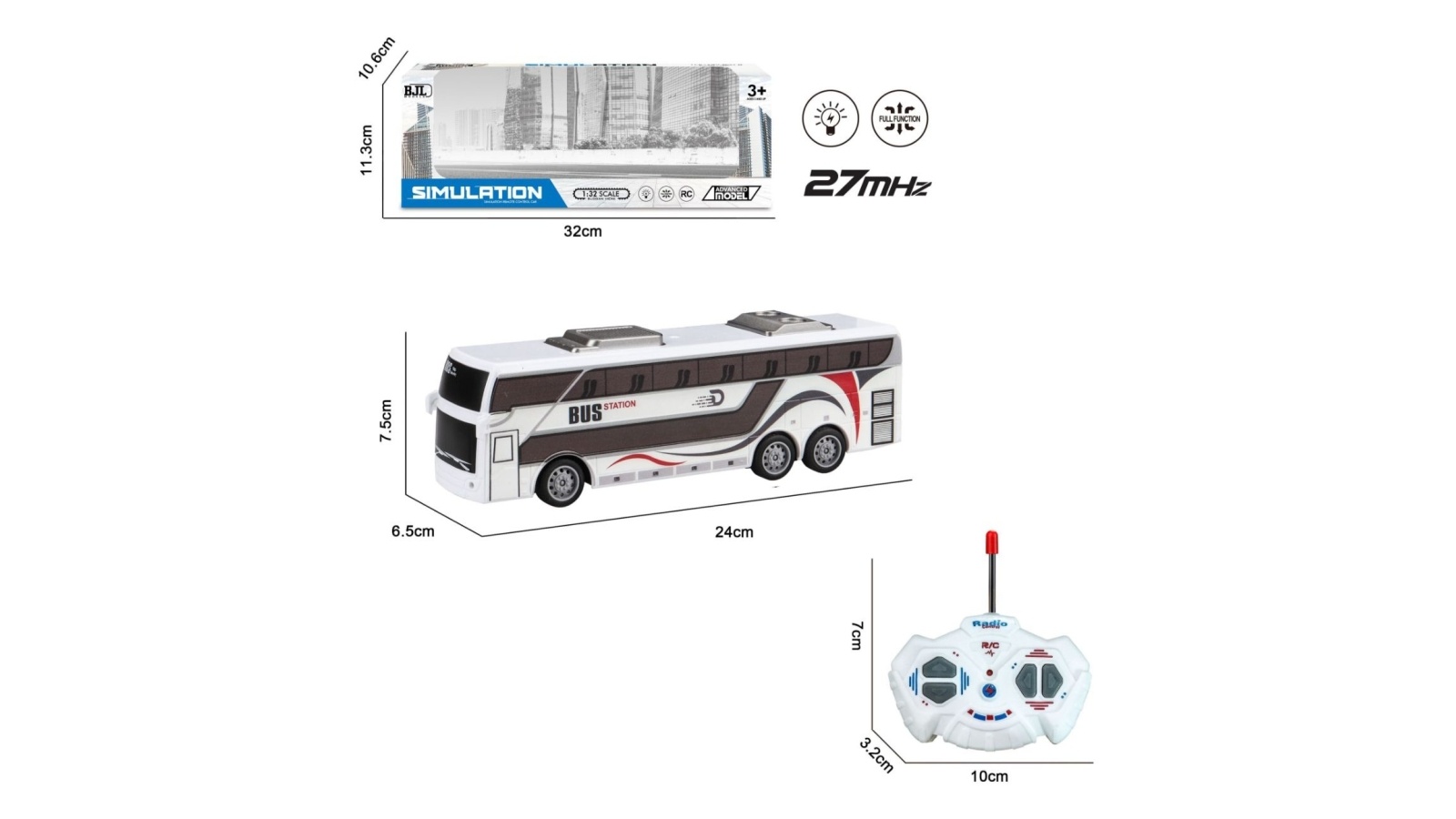 Igračka R/C Autobus sa svetlima 1:32 MRX TOYS - Cenoteka