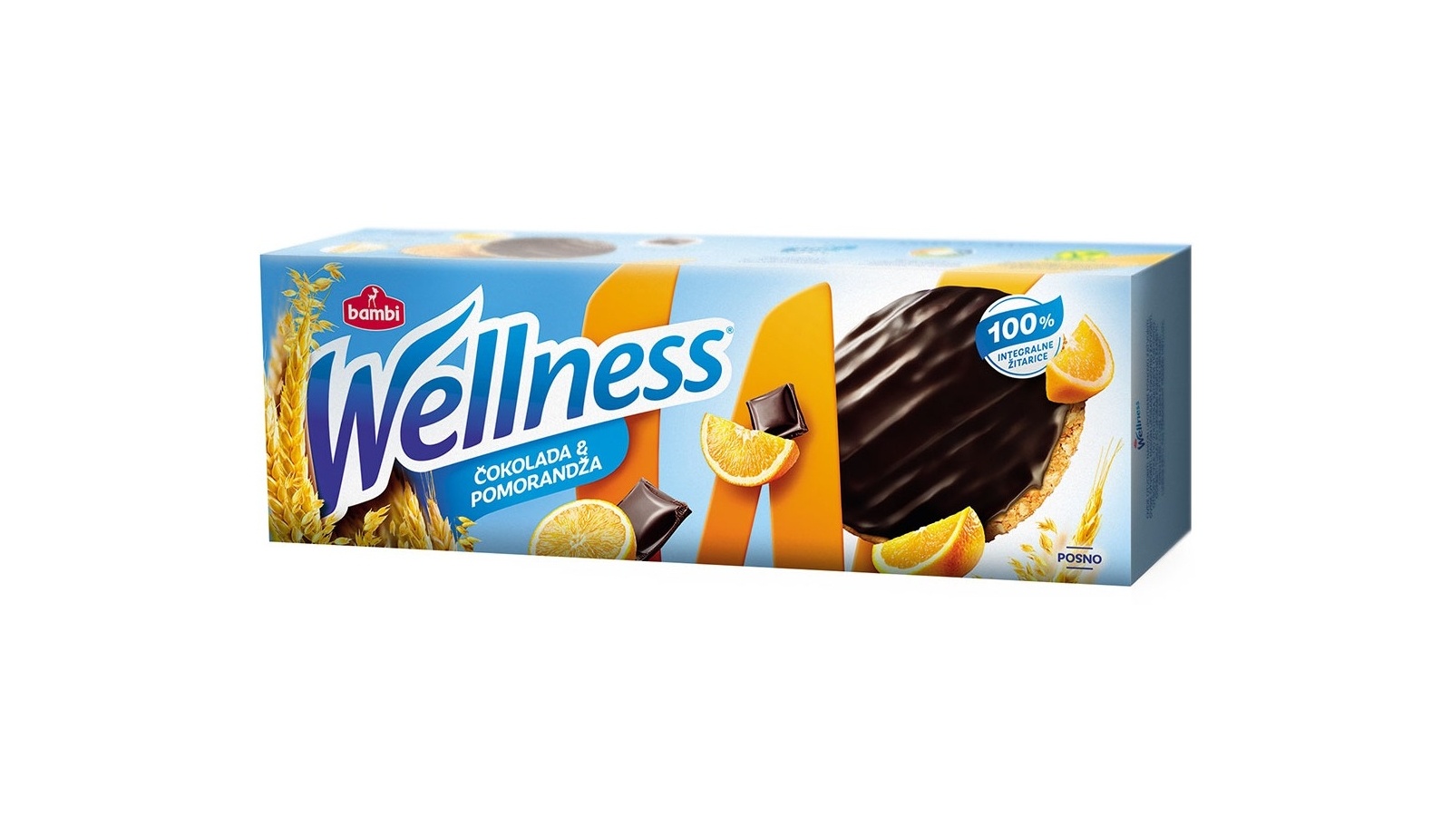 Keks WELLNESS crna čokolada i pomorandža 205g - Cenoteka