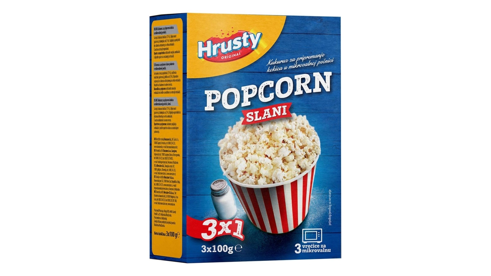 Kokice HRUSTY za mikrotalasnu slane 3x100g - Cenoteka