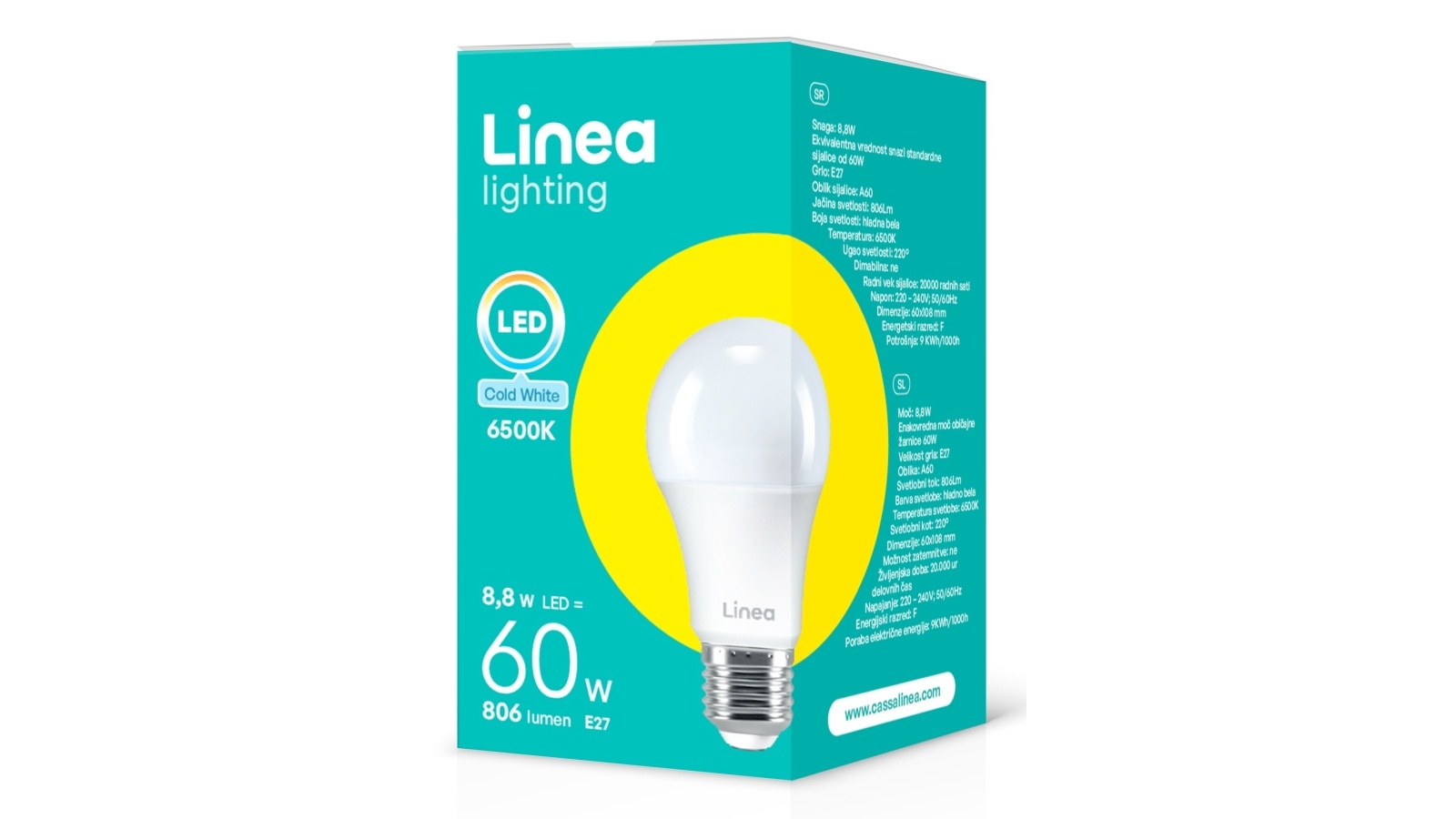 LINEA LED sijalica E27 8,8W (60W) A60 4000K - Cenoteka