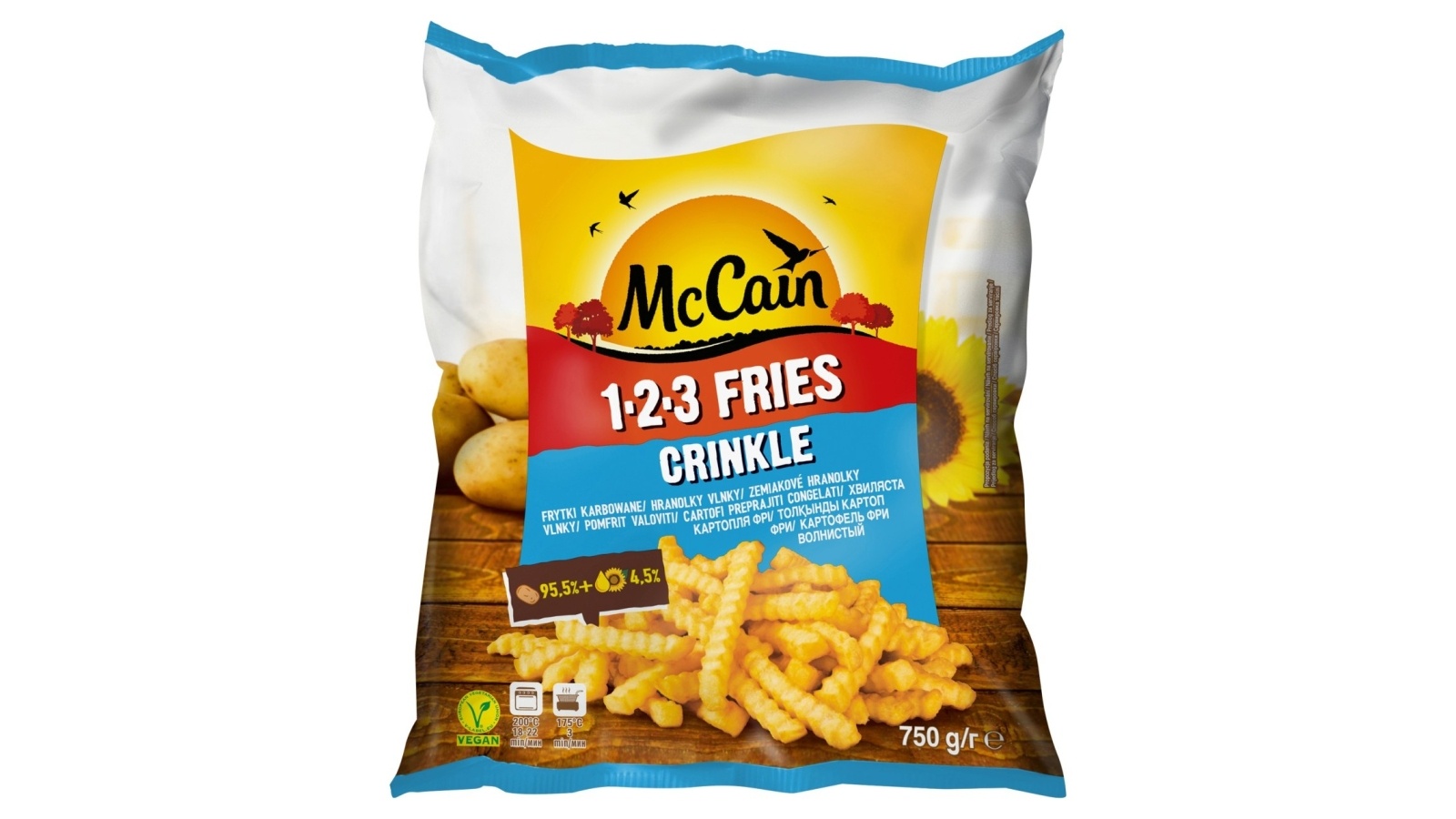 McCAIN pomfrit Fries crinkle 750g - Cenoteka