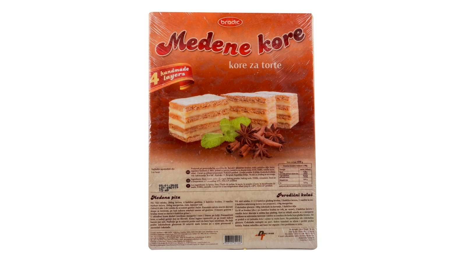Medene kore BRADIĆ 450g - Cenoteka