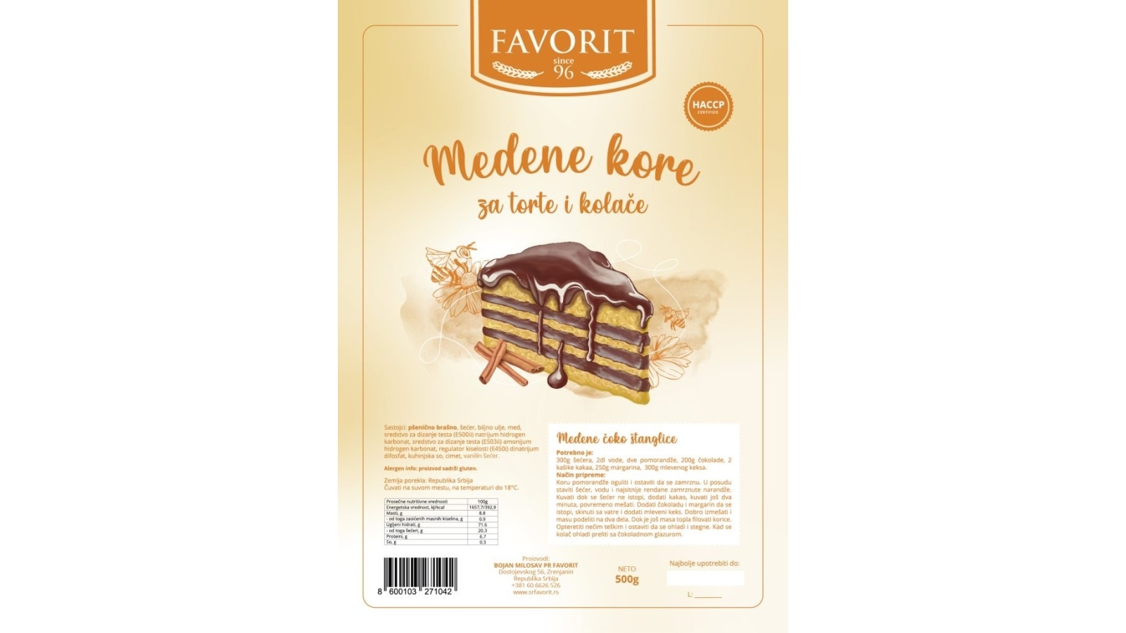 Medene kore FAVORIT 470g - Cenoteka