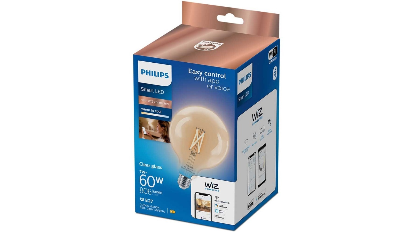 PHILIPS LED smart sijalica E27 60W G125 CL 1PF/6 WFB - Cenoteka